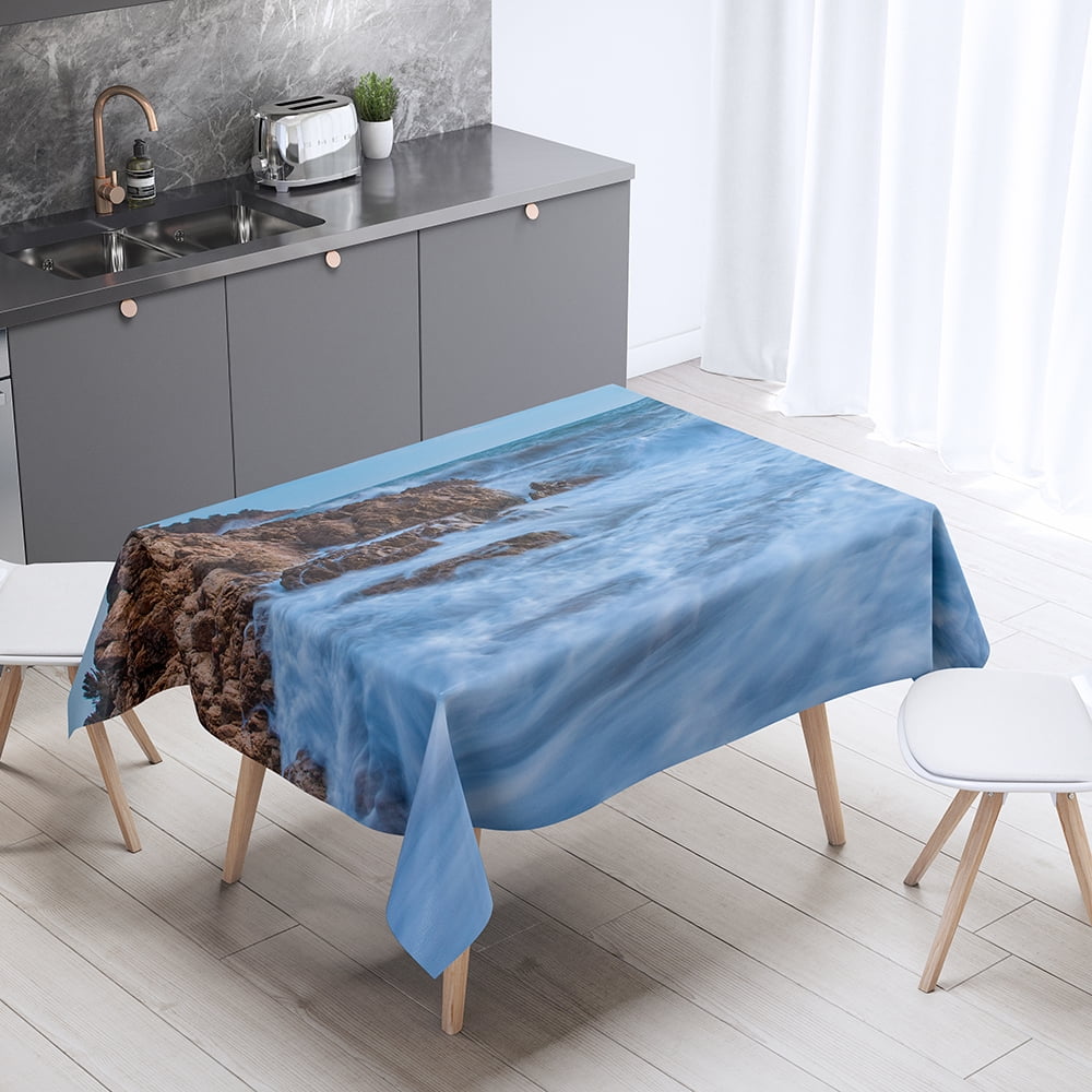 Beach shell burnt rock print tablecloth home decoration rectangular ...