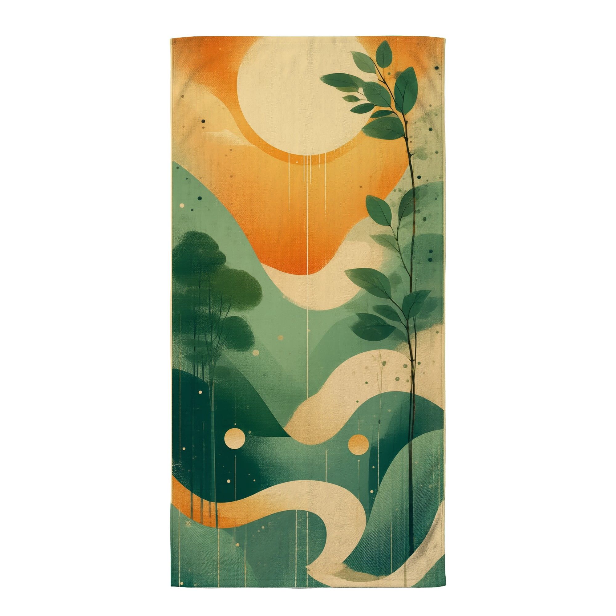 Beach towel boho A painting of a tree in the middle of a forest beach ...