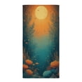 Beach towel boho A painting of an underwater scene with a full moon in ...