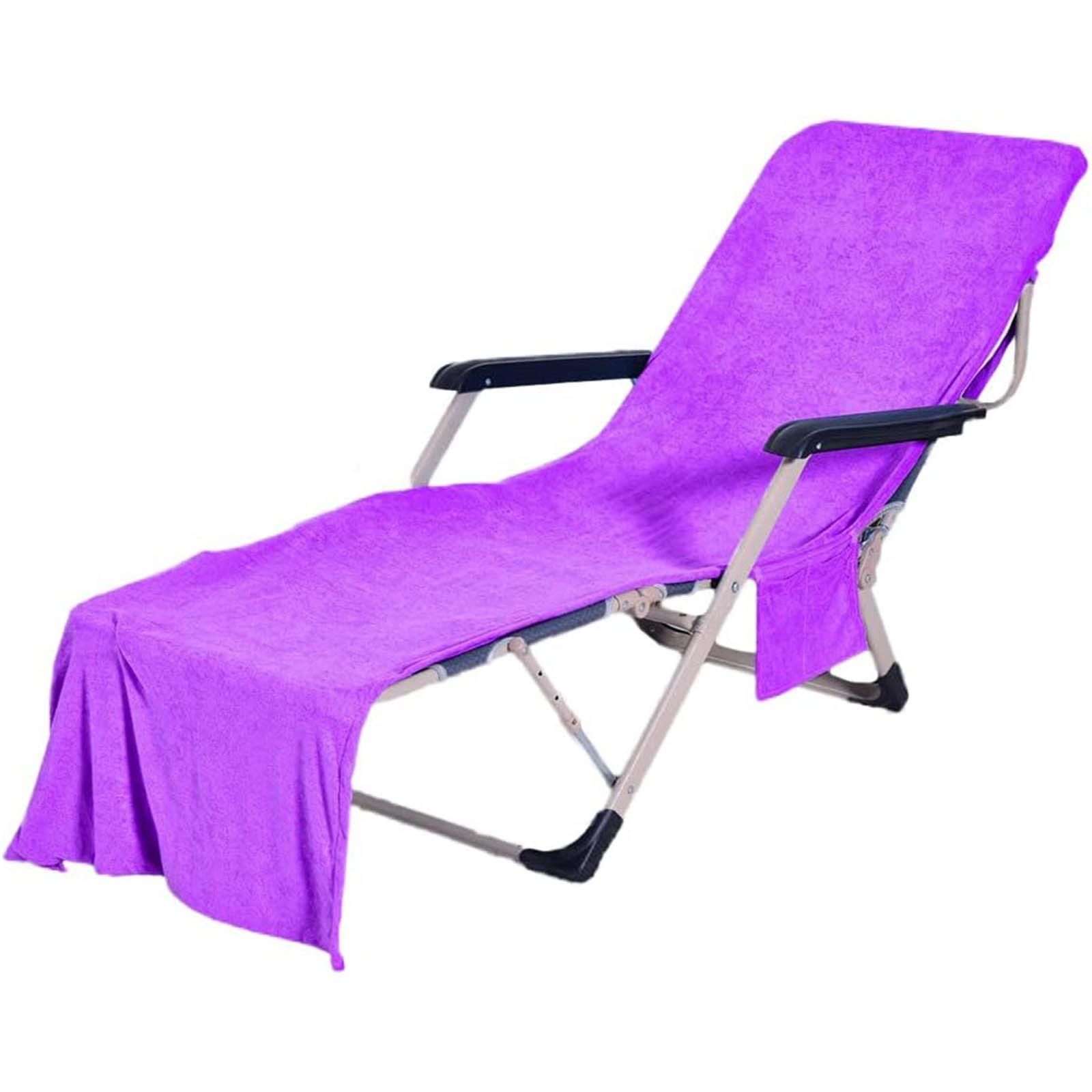 Beach towel, lounger cover beach towels, foldable with side pocket ...
