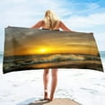 Beach towel with sea sunset pattern sunscreen and windproof suitable ...