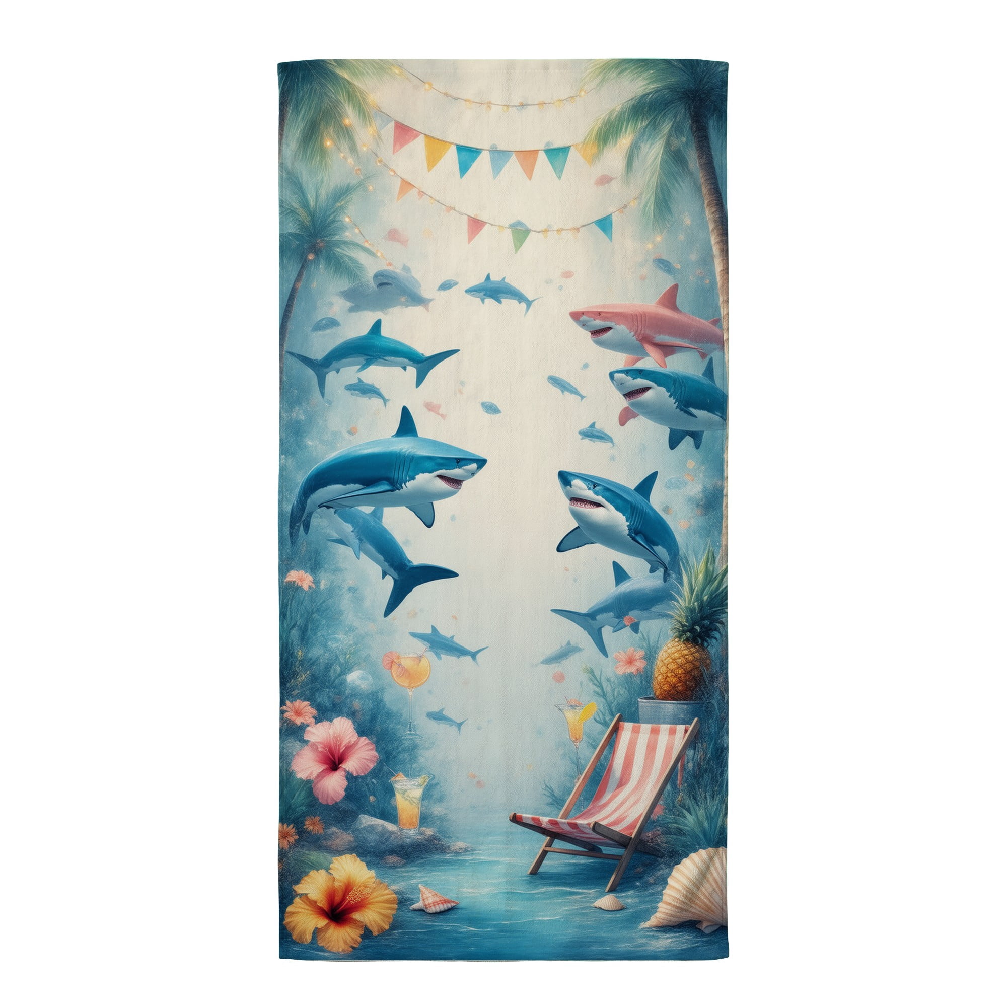 Beach towels shark oversized quick-dry for beach chair ocean extra ...