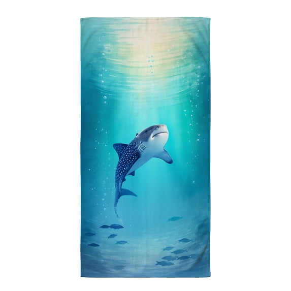Beach towels with sharks A whale shark swimming in the ocean with a ...