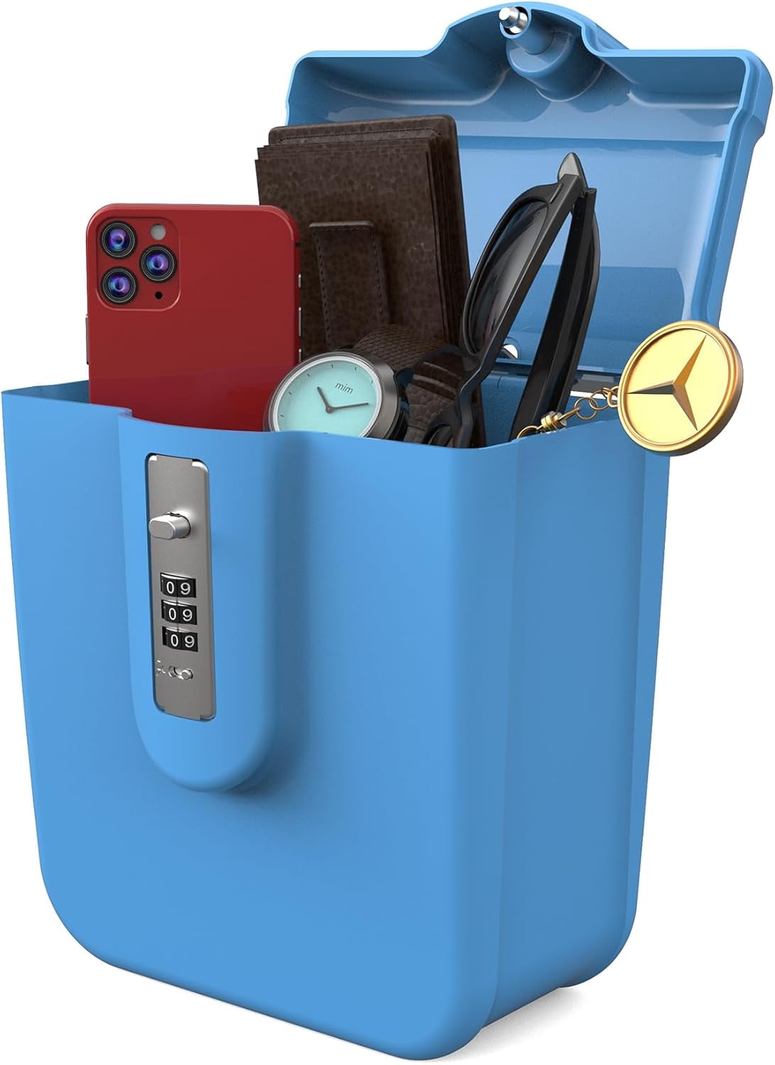 Beach vacation travel essentials lockbox, small safe with cable ...