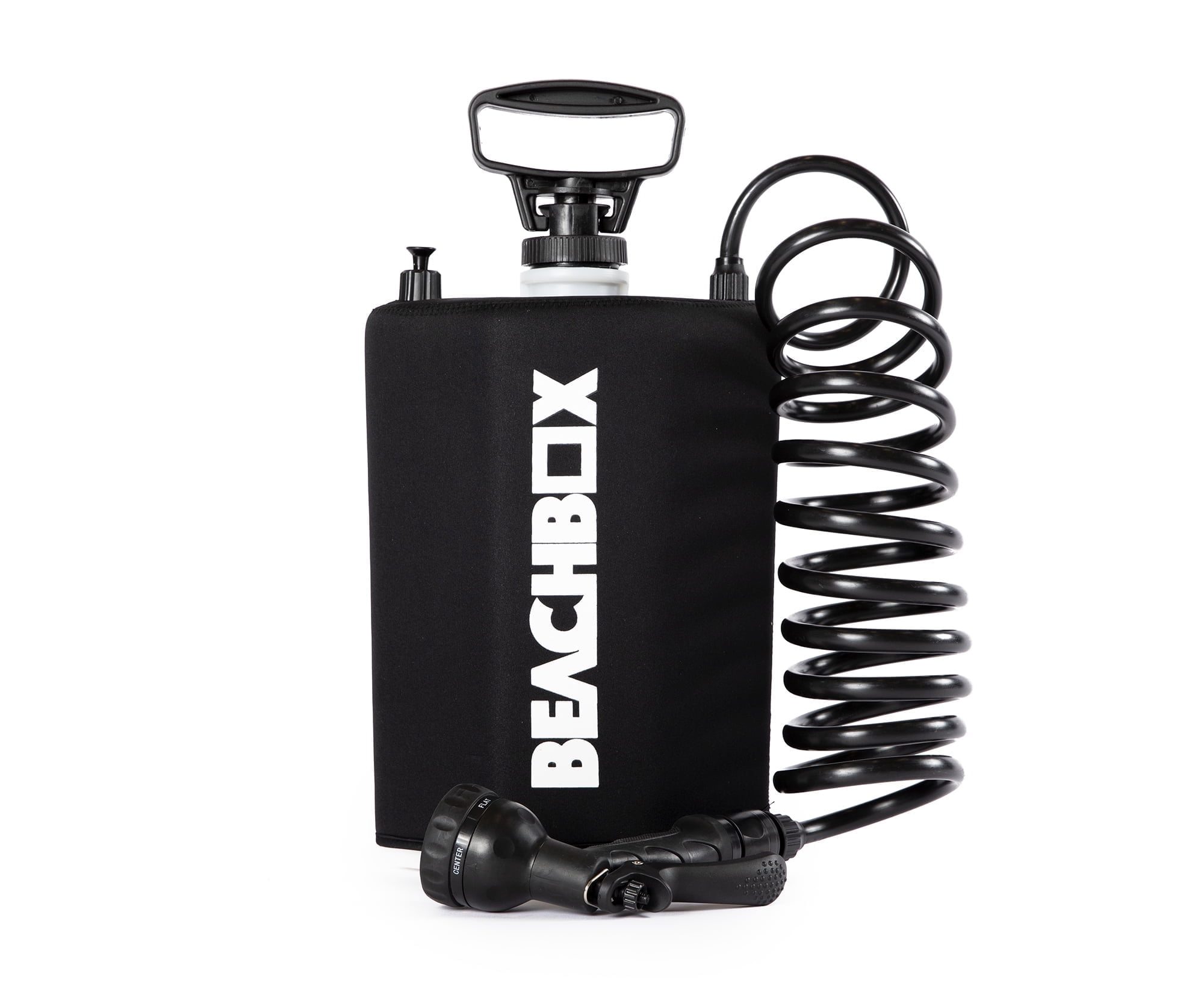BeachBox Portable Shower Tank with Insulated Cover (1.3g / Black) - 7ft ...
