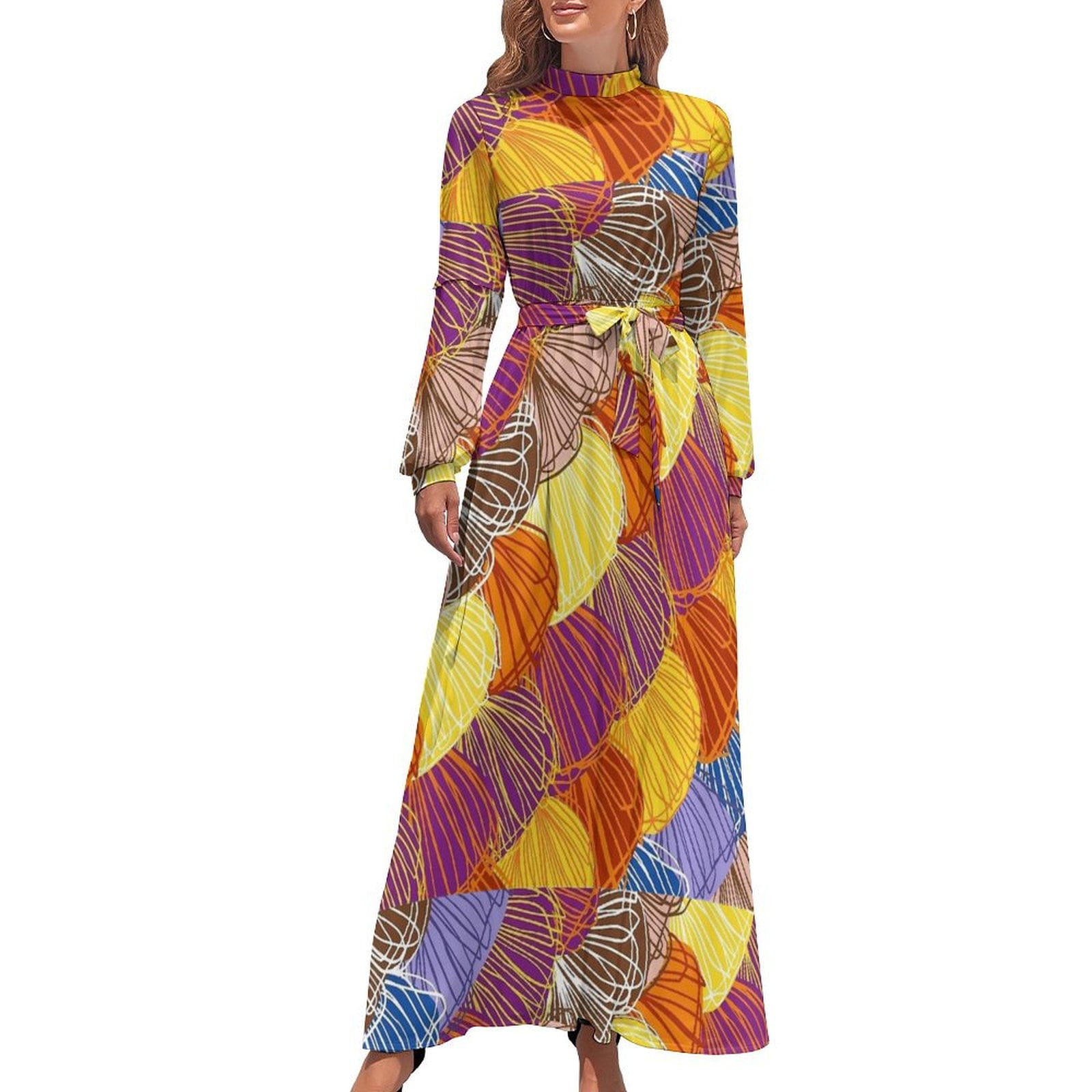 Beachcomber Sea Shells Dress Trendy Custom Maxi Dress High Waist Long ...