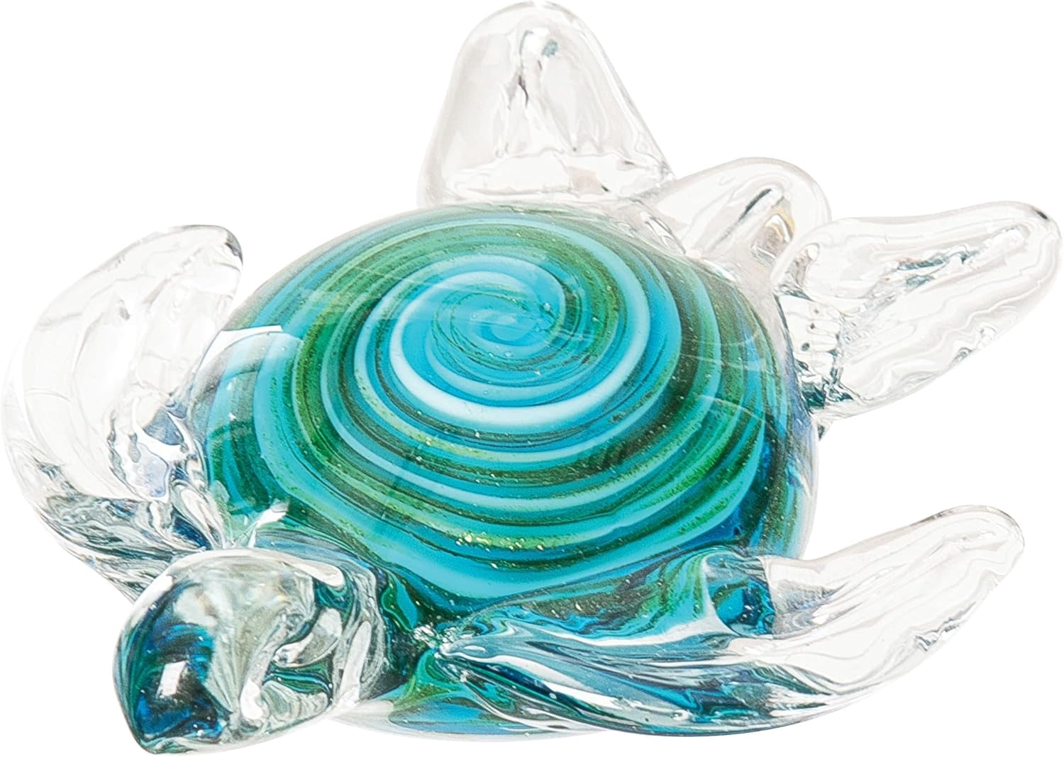 Beachcombers Blue Multi Color Glass Turtle Figurine, 4.53-inches Length ...