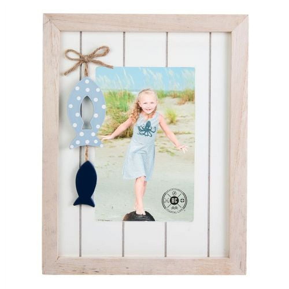 Beachcombers Coastal Life Frame with 2 Hanging Fish Nautical Photo ...