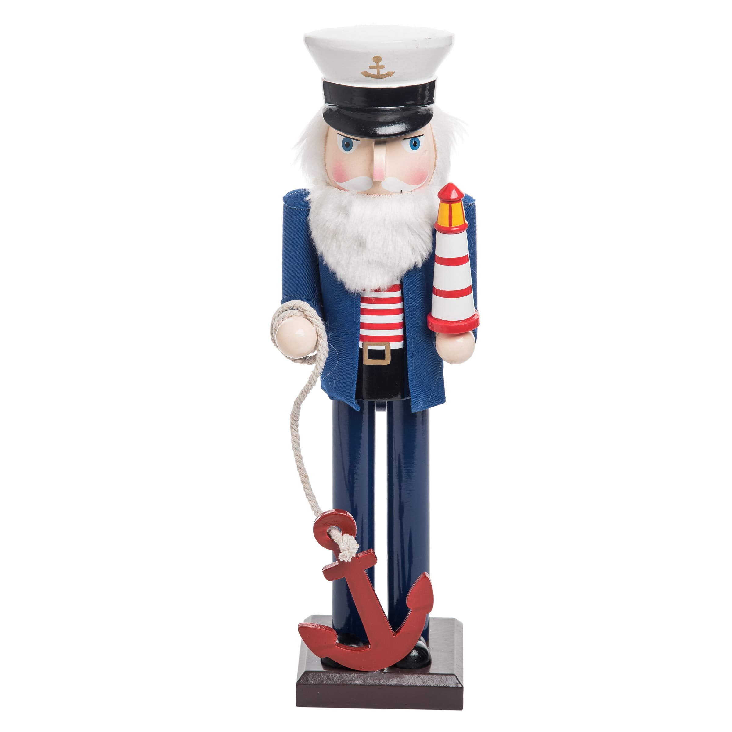 Beachcombers Large Wood Captain Nutcracker Wood Wood Composite Fabric ...