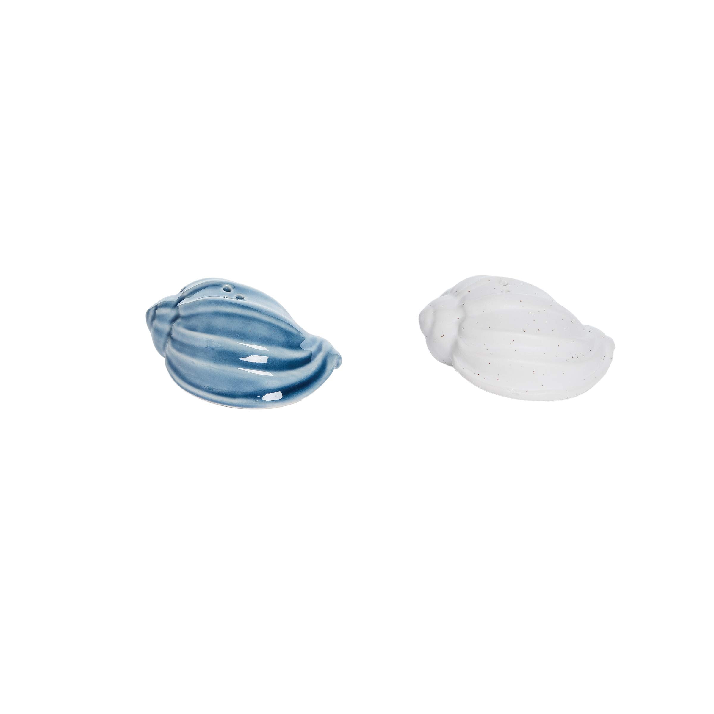 Beachcombers Salt and Pepper Shell, 2.95-inch Length, Blue and Bisque ...