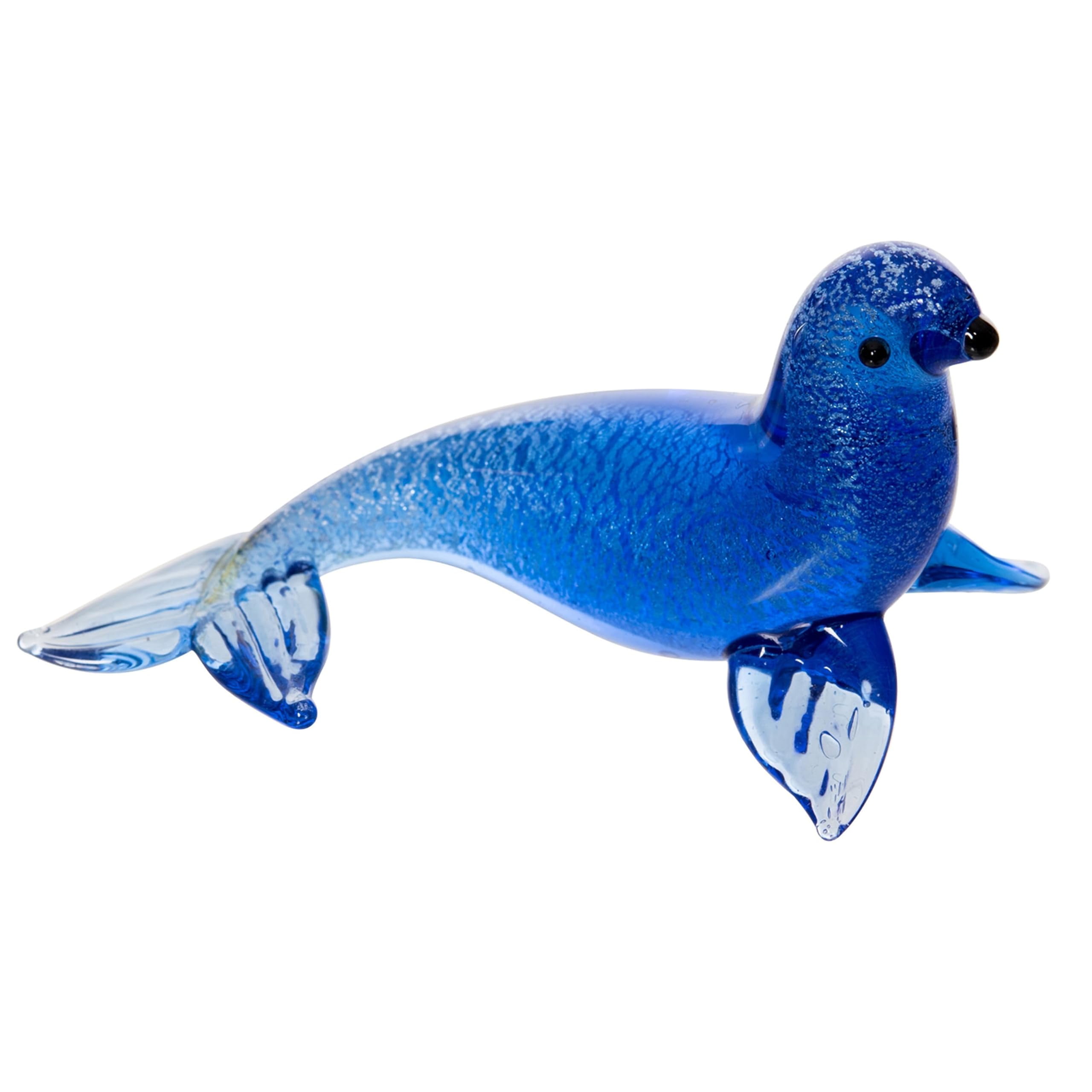 Beachcombers Sea Lion Figurine, 2.17 Inch Length, Blue, Glass, Home ...