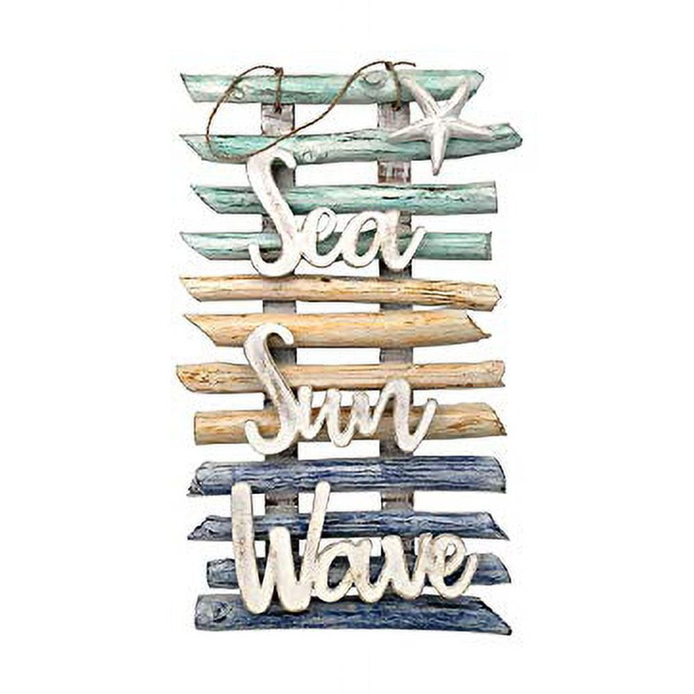 Beachcombers Sea Sun Wave Sign Wall Coastal Plaque Sign Wall Hanging ...