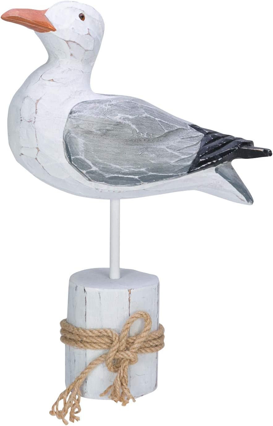 Beachcombers Seagull White Piling Figure Figurine with Rope Coastal ...