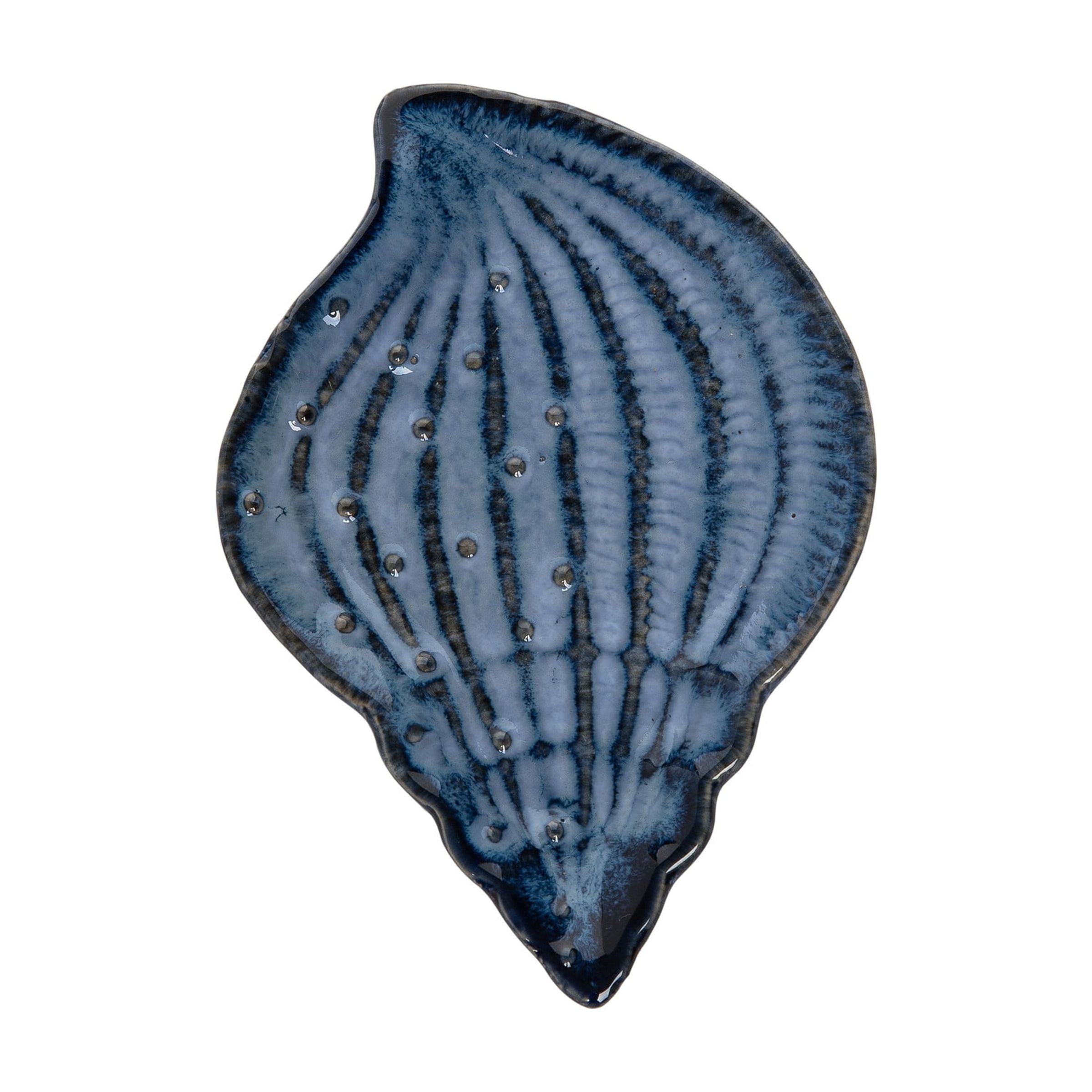 Textured Blue Shell Dish Porcelain Dinnerware Plate For Home Kitchen ...