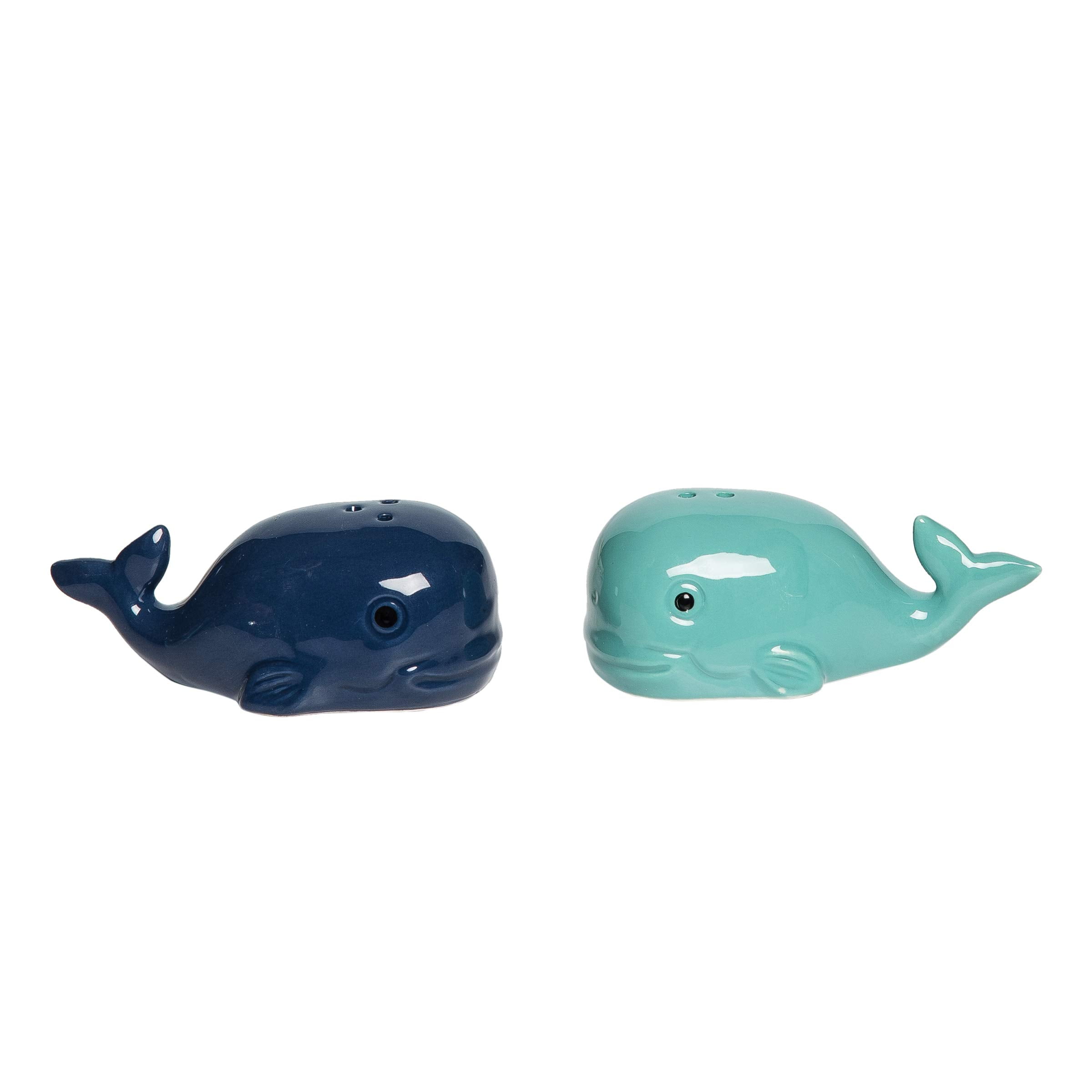 Beachcombers Whale Salt and Pepper Shaker Set of 2 L3.7 x W1.57 X H1.5 ...