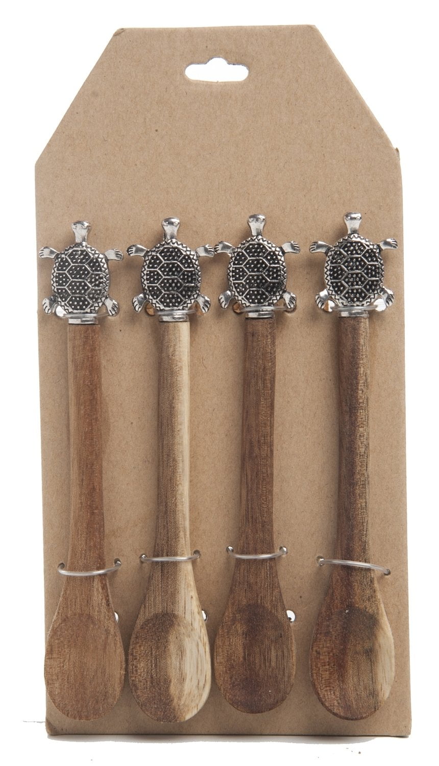Beachcombers Wood Spoon Set 4 Turtle Design - Walmart.com