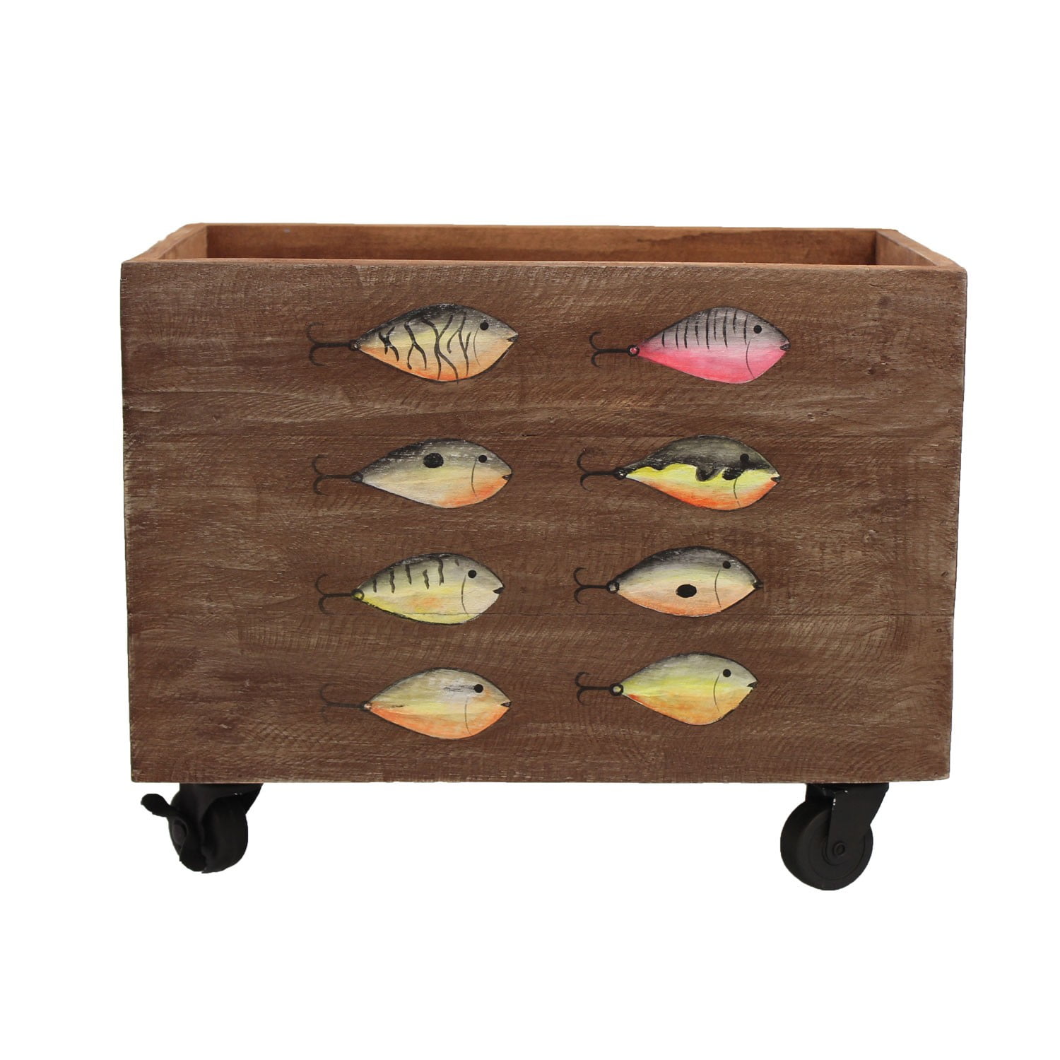 Beachcombers Wooden Fish Box With Wheels Multi - Walmart.com