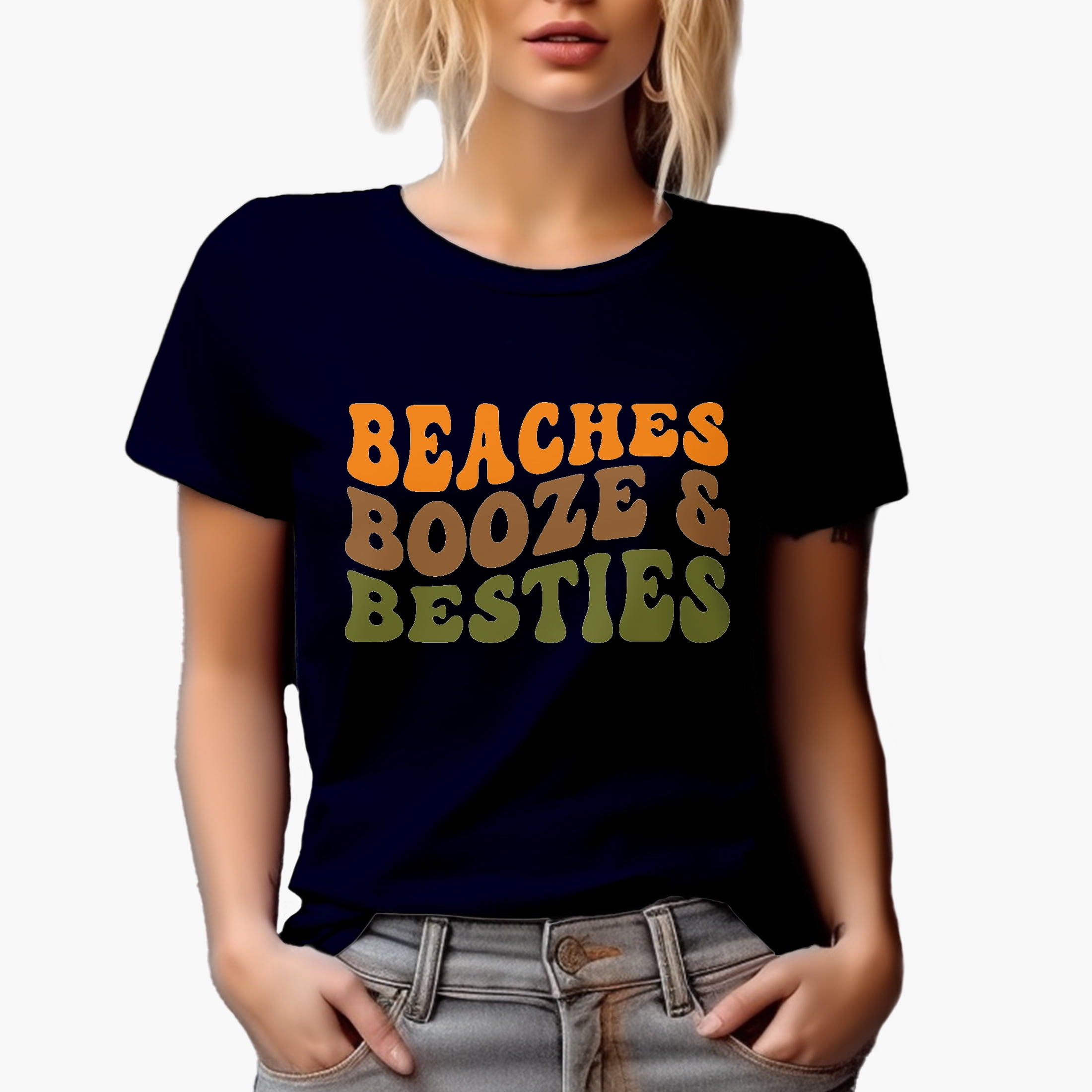 Beaches, Booze & Besties, Beach Lover Friends & Drinking Themed Quote ...