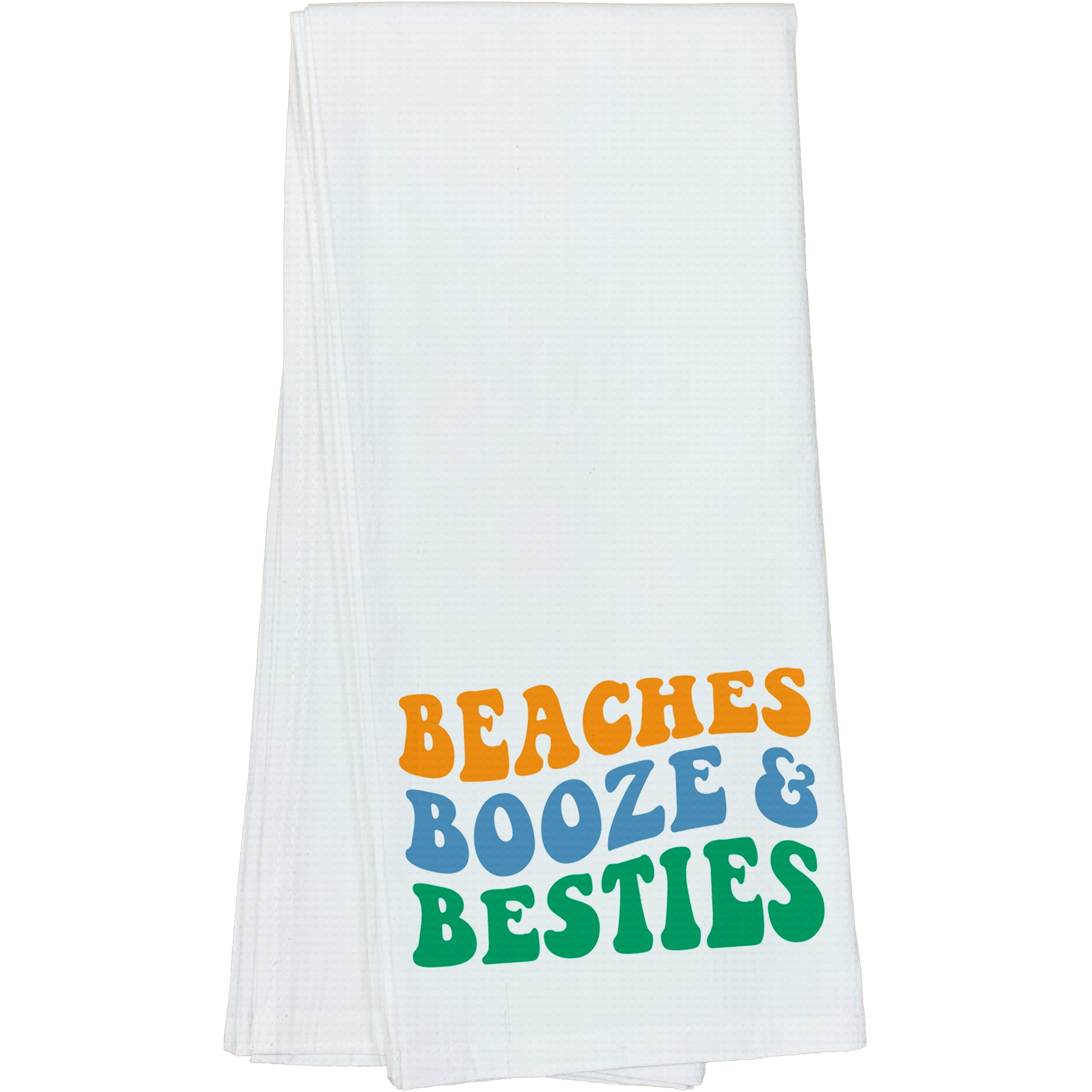 Beaches, Booze & Besties, Beach Lover Quote, Groovy Retro Wavy Text ...