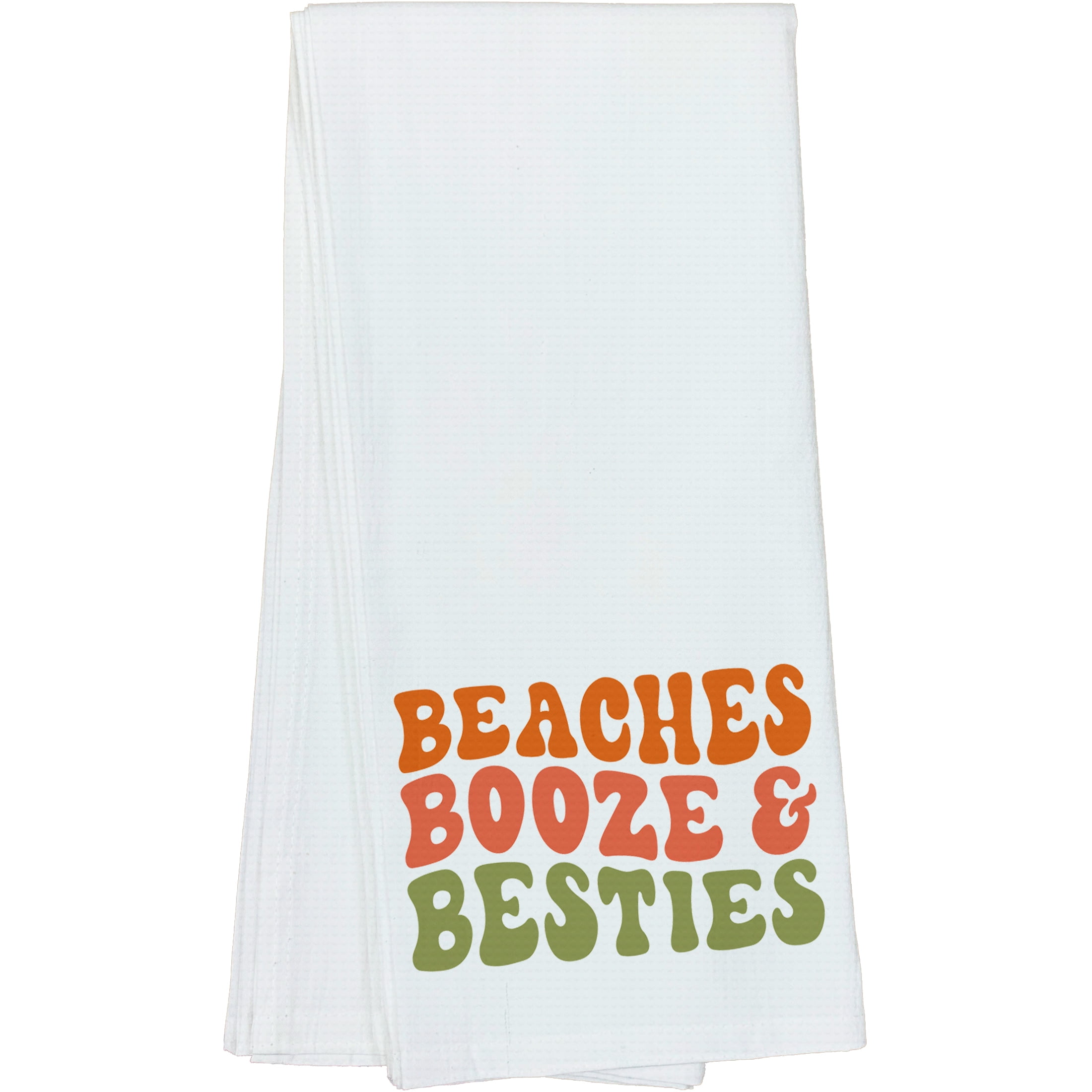 Beaches, Booze & Besties, Drinker & Beach Lover Quote, Groovy Retro ...