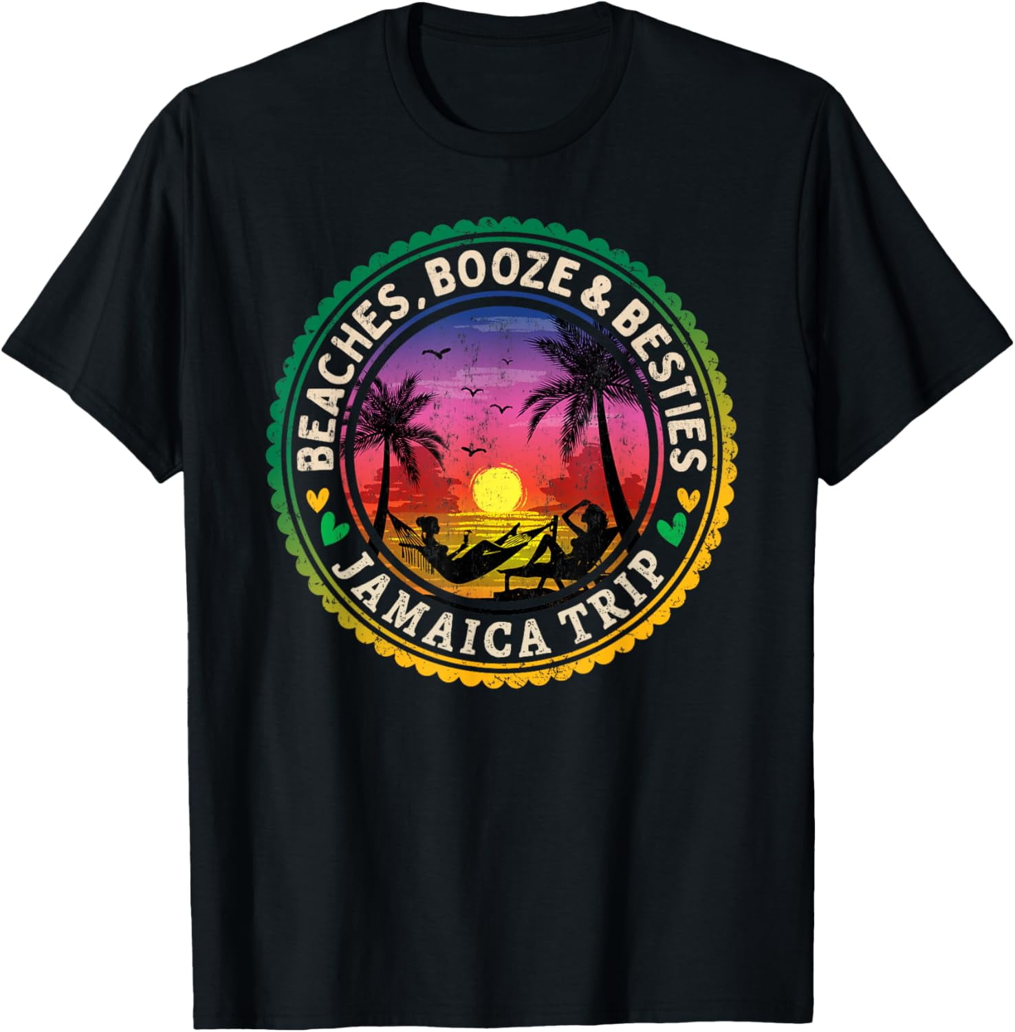 Beaches Booze Besties Sister Girls Weekend Jamaica Trip 2025 T-Shirt ...