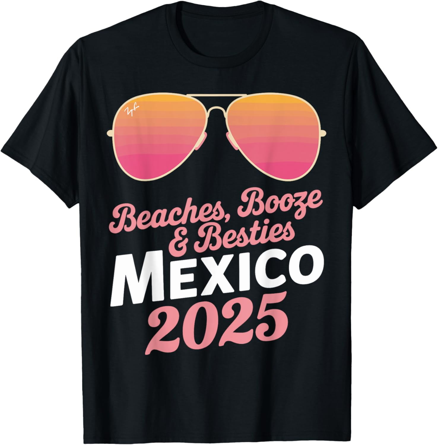 Beaches Booze and Besties Mexico 2025 Funny Girls Trip T-Shirt ...