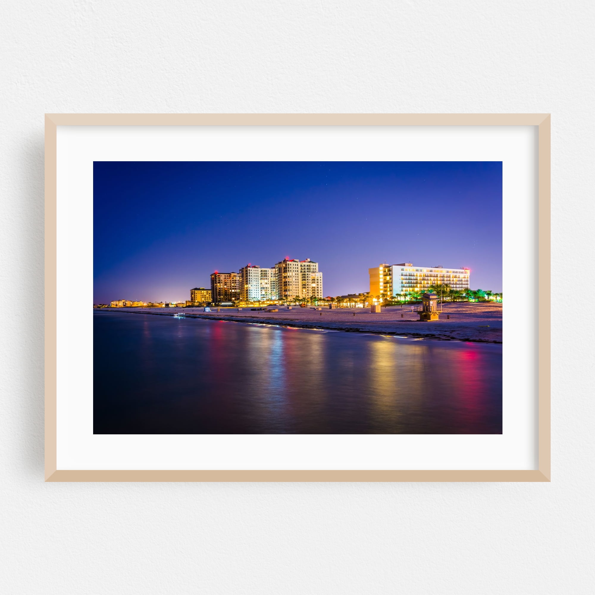 Beachfront - Clearwater Beach Florida Photography Oak Framed Wall Art ...