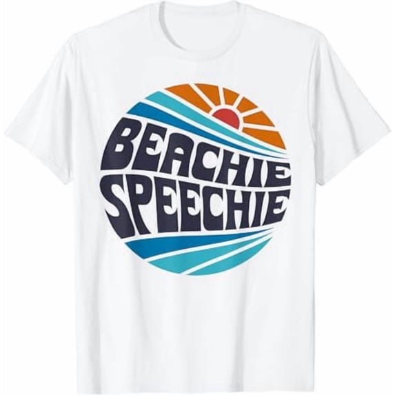 Beachie Speechie Speech Therapy Beach Retro Summer Vacation T-Shirt ...