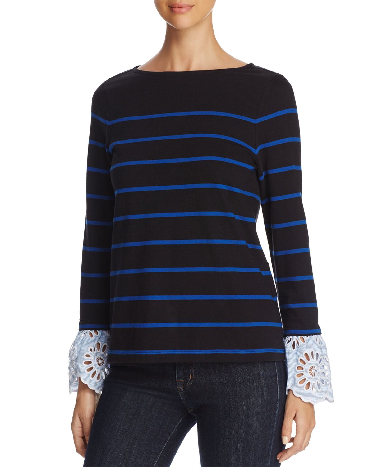 Beachlunchlounge Women’s Lace Trim Sailor Tops, Indigo, Small - Walmart.com