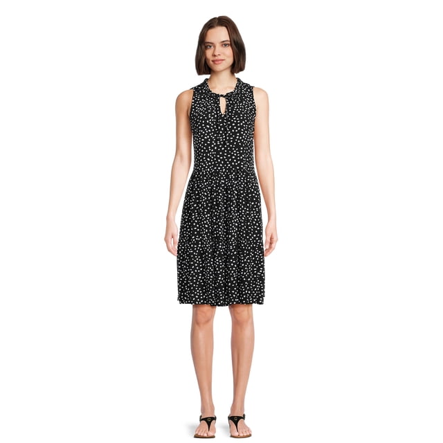 Beachlunchlounge Women's Split Neck Tiered Ruffle Dress, Sizes S-XXL ...