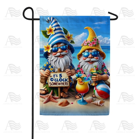Beachside Gnome Cheers Funny Tropical Summer Vacation Outdoor Welcome ...