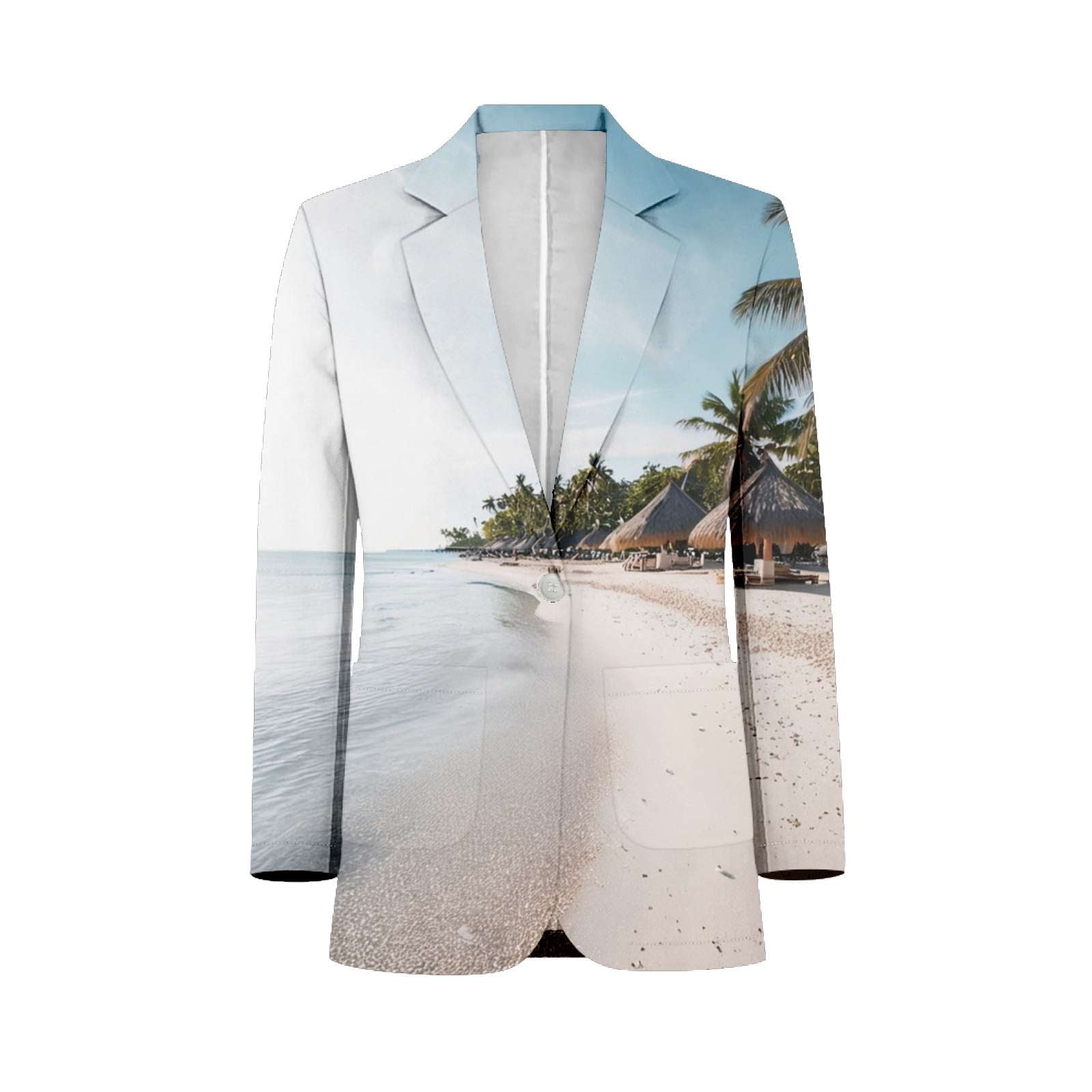 Beachside Thatched Huts Customized Men's Suits full man Shawl Collar ...