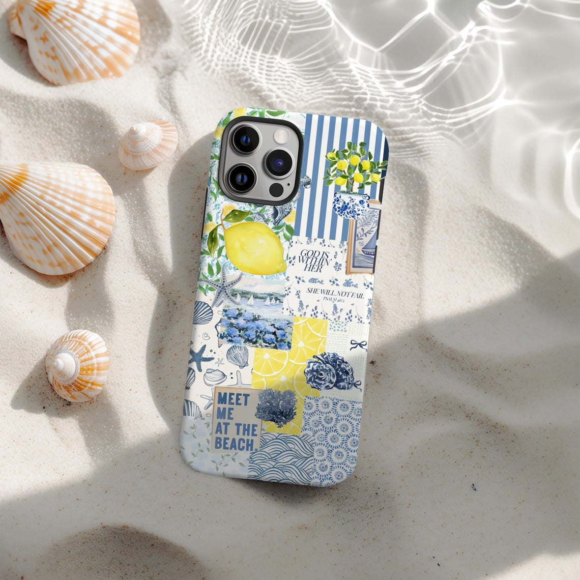 Beachy Bloom Coquette Italian Summer Tropical Collage Art with iPhone ...