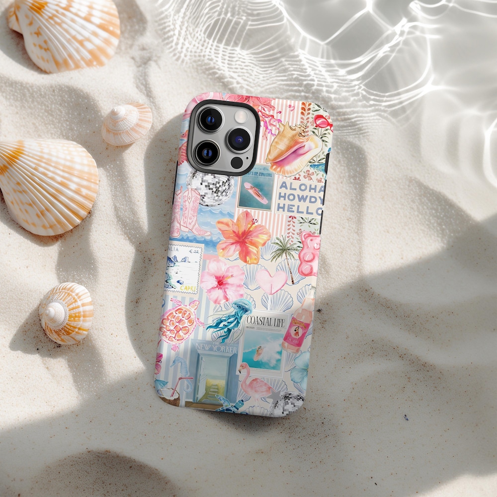 Beachy Blue Coquette Coastal Preppy Summer Phone Case for 17 16 15 14 ...