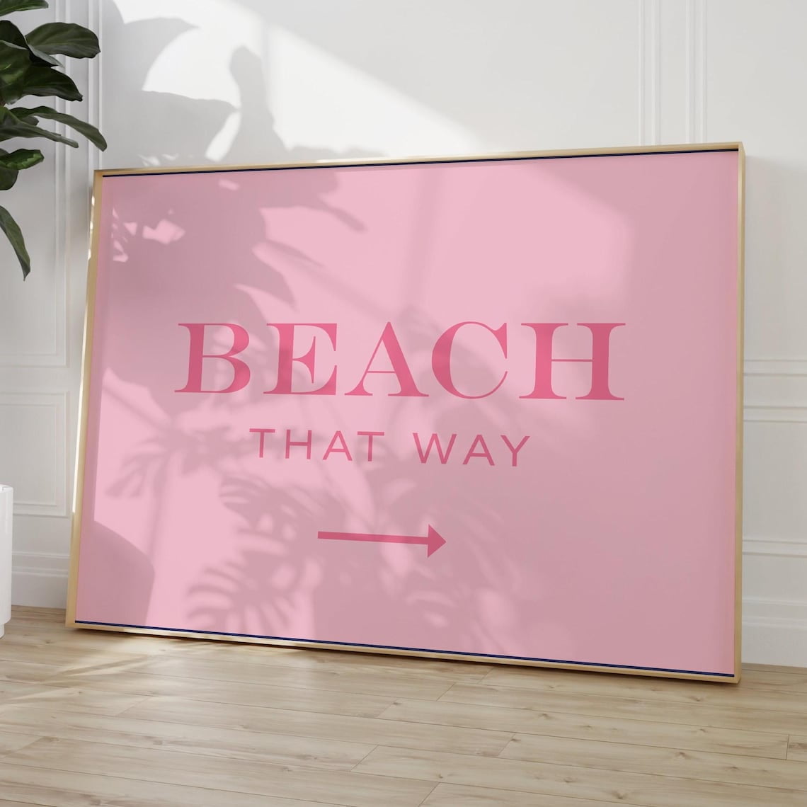 Beachy Coastal Wall Art, Pink Typography Poster, Beach House Decor ...