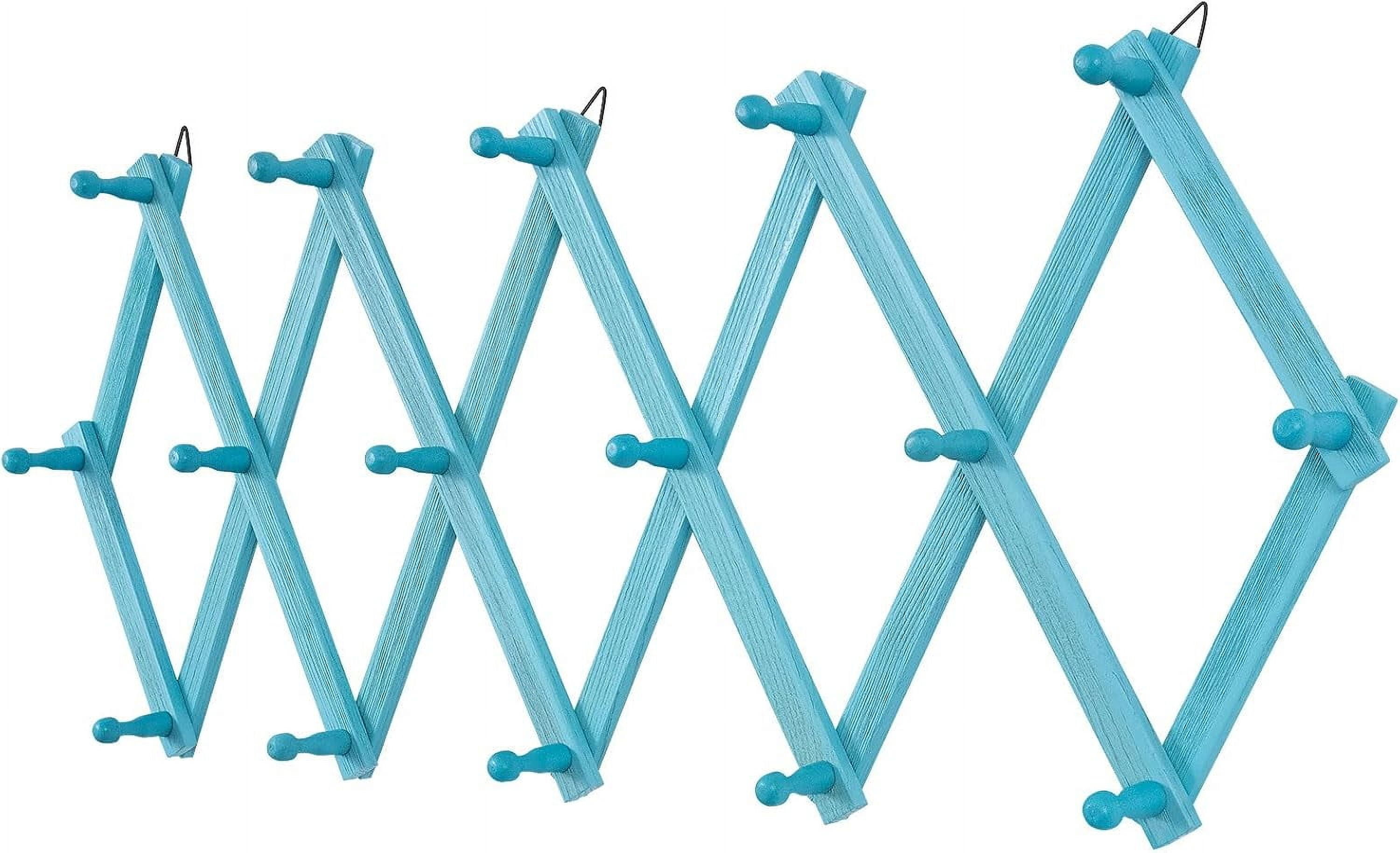 Beachy Coastal Wall Rack with 16 Hooks, Beach Decorations for ...