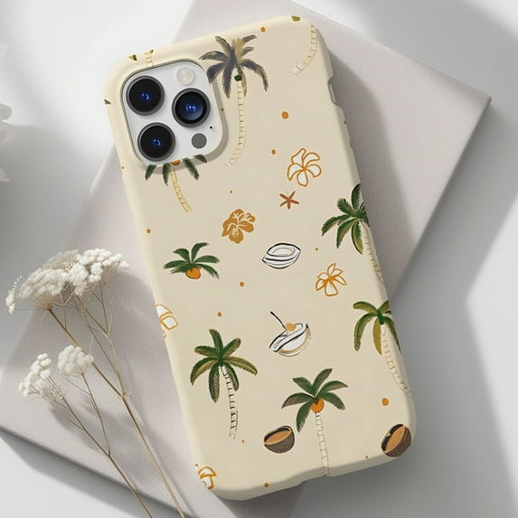 Beachy Coconut Girl Phone Case with a Tropical Summer and Palm Tree ...