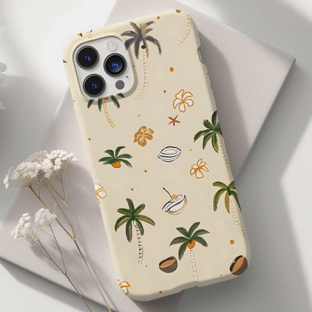 Beachy Coconut Girl Summer Palm Tree Tropical Phone Case with iPhone 11 ...