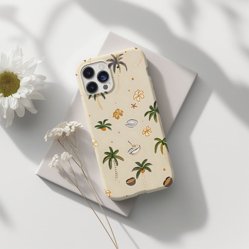 Beachy Coconut Girl Tropical Phone Case for iPhone 11 12 13 14 15 16 ...