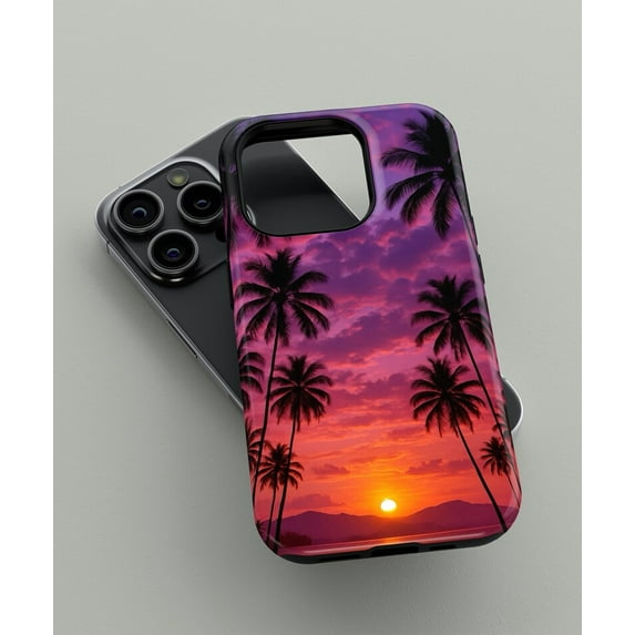 Beachy Coconut Palm Tree Ocean Waves Phone Case for iPhone 16 15 14 13 ...