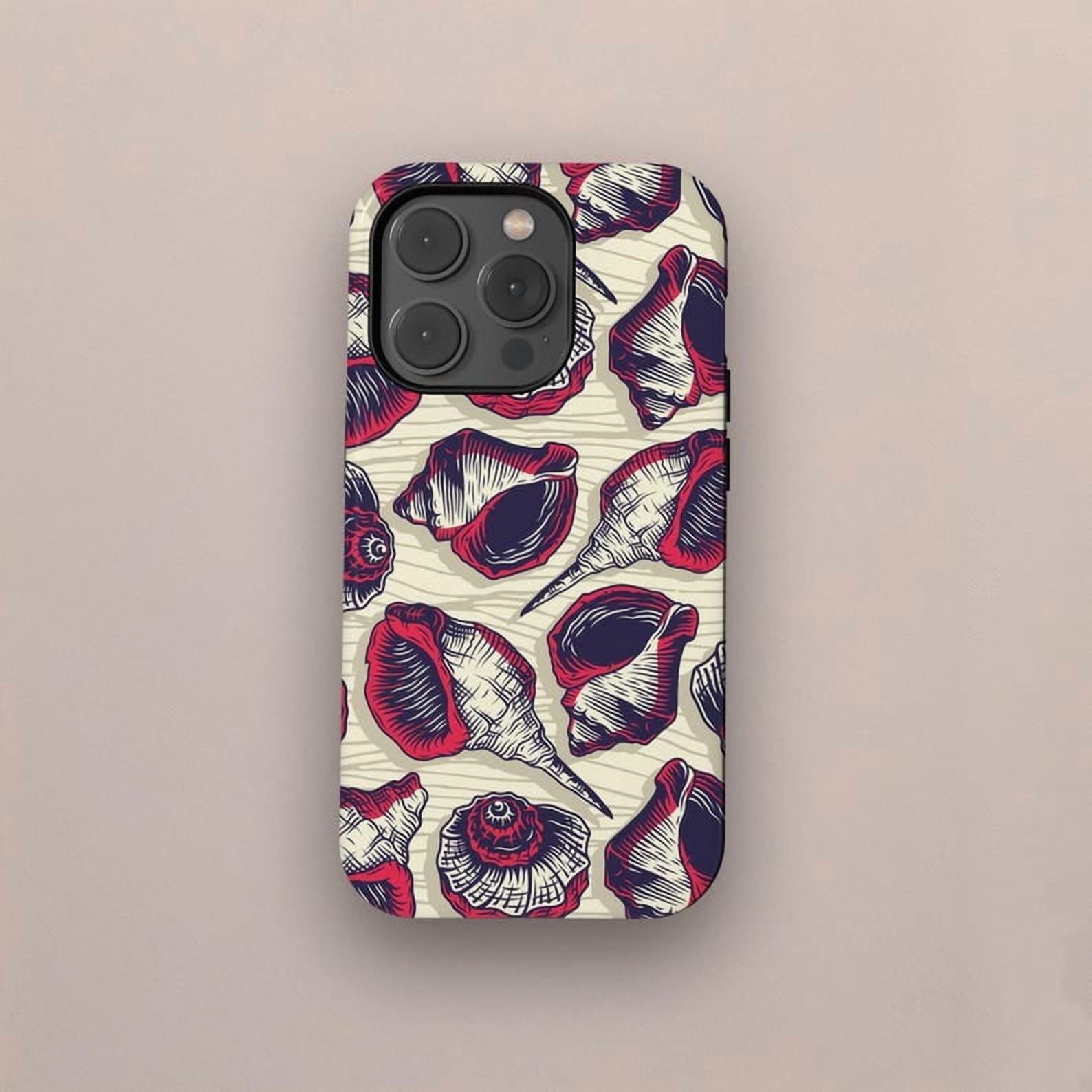 Beachy Conch Pattern Tropical Phone Case for iPhone 11 12 13 14 15 16 ...