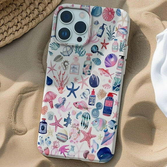 Beachy Coquette Collage Phone Case with Seashells and Preppy Bows for a ...