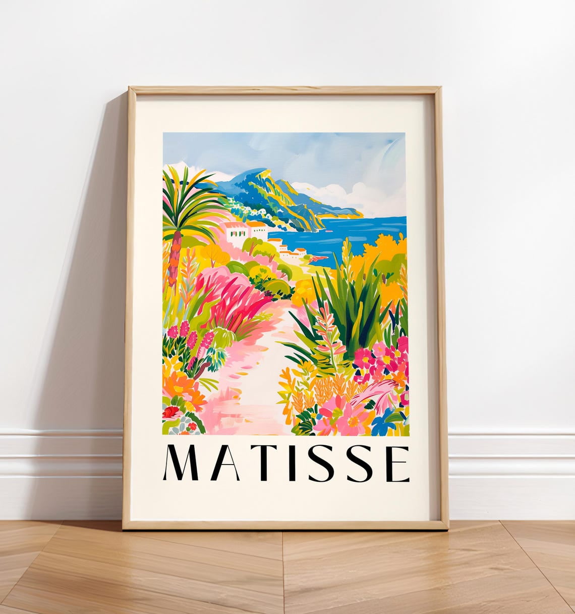 Beachy Dopamine Decor, Mediterranean Town Art Print In Henri Matisse ...