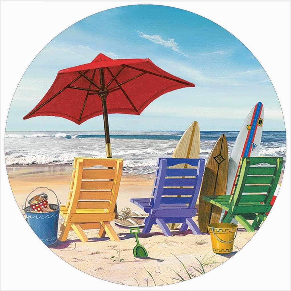 Beachy Keen Round Metal Poster Signs Round Tin Sign For Home Porch ...