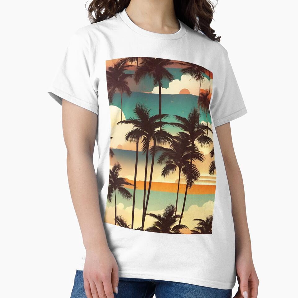 Beachy Pattern Shirt, Beach Inspired Graphic Tee, Casual Summer Shirt ...