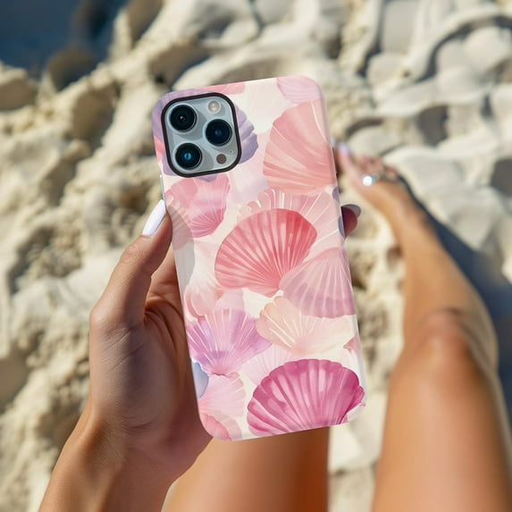 Beachy Pink Seashell Preppy Shell Phone Case 17 16 15 14 13 12 11 Pro ...