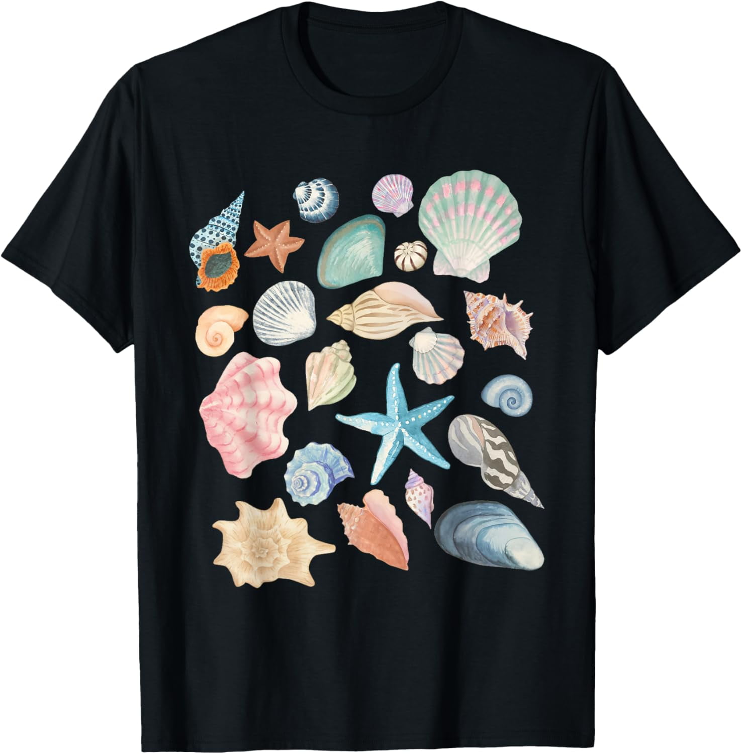 Beachy Seashell Coastal Grandma Starfish Ocean Cottagecore T-Shirt ...