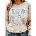 Beachy Shells Graphic TShirt Distressed Look - Walmart.com