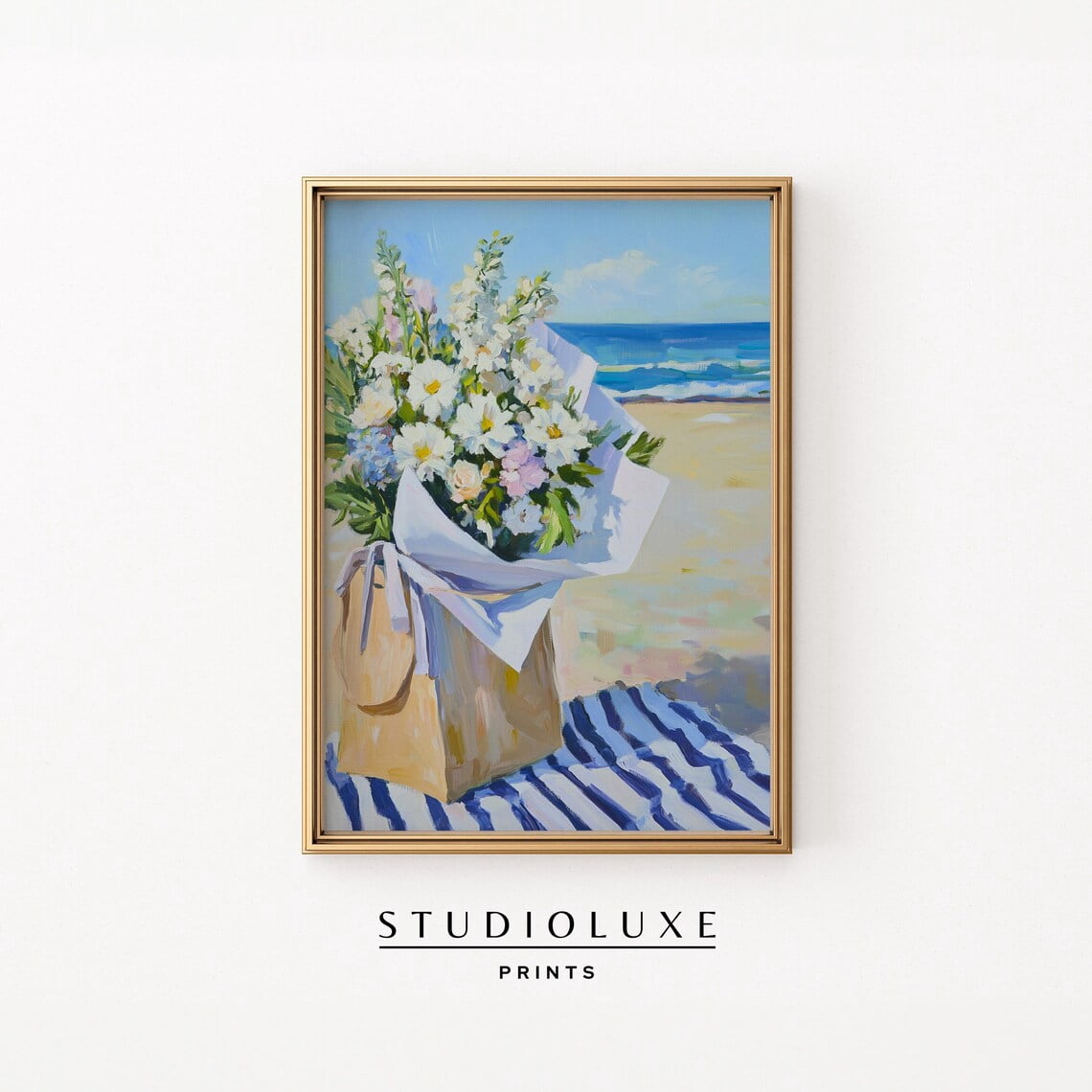 Beachy Summer Bouquet Cottagecore Flowers Coastal Theme Or 522 Poster ...