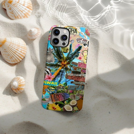Beachy Summer Palm Tree Sea Lovers Phone Case for 17 16 15 14 13 12 11 ...